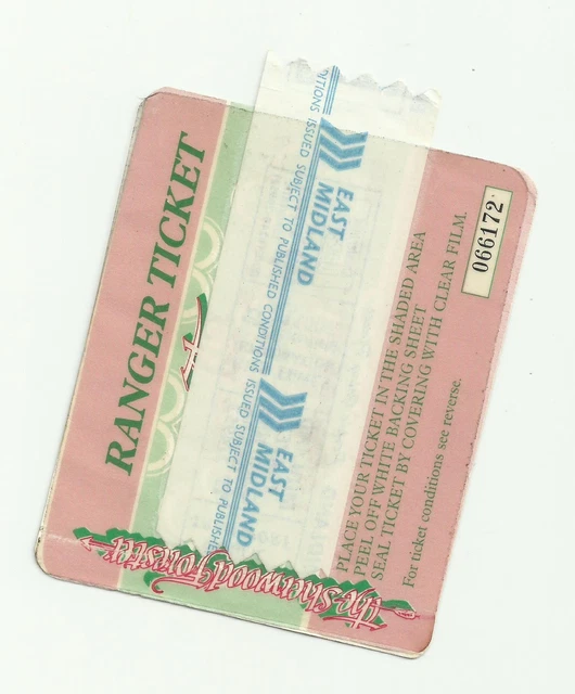 BUS TICKET; NOTTS. C. C. / EAST MIDLAND 'RANGER TICKET' £1.16 - PicClick UK