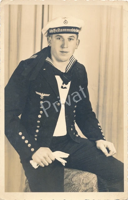FOTO KRIEGSMARINE MATROSE Theodor Semmler 1938 Stralsund M1.81 EUR 34 ...