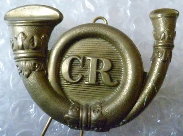 VICTORIAN CR CARLOW Rangers British Army Cap Badge BRASS ANTIQUE ...