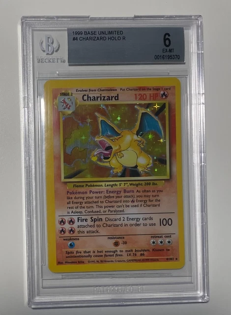 1999 POKEMON TCG Base Set 4/102 Charizard Unlimited Holo - PSA 6 EX-MT EUR 324,59 - PicClick FR
