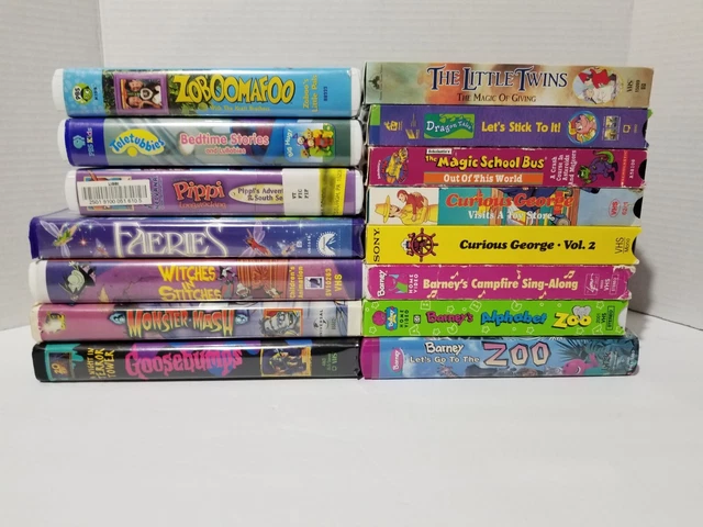 VINTAGE KIDS VHS Lot Of 15 Barney Curious George Dragon Tales ...