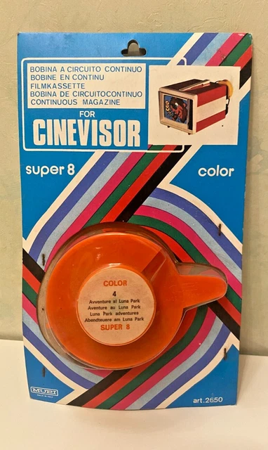 CINEVISOR SUPER 8 Color Cassette Reels Mupi Toy 8mm Video Viewer Luna ...