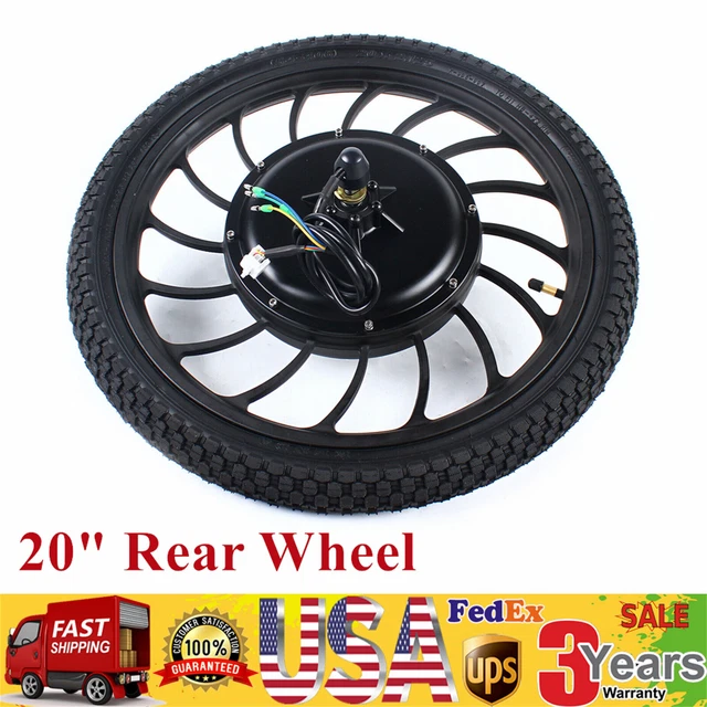 20& E-BIKE REAR Wheel Motor,Electric Bicycle Conversion Kit &7-speed ...