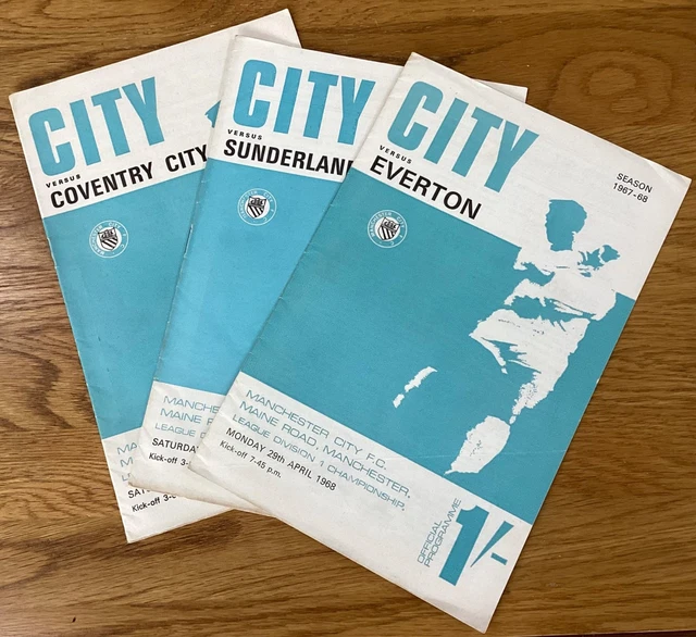 3 X MANCHESTER City home programmes from title-winning 1967/68 season £ ...
