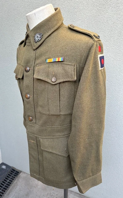 WW2 AUSTRALIAN ARMY Uniform Tunic Sgt WW1 Medal Bar Double Colour ...