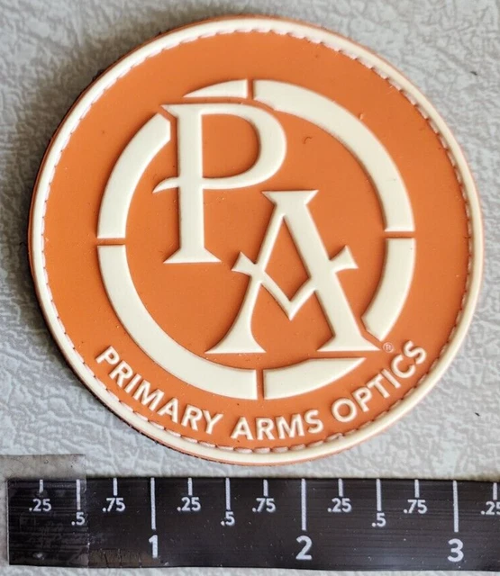 PRIMARY ARMS OPTICS Orange/White Hook Loop PVC Rubber Tactical Morale ...