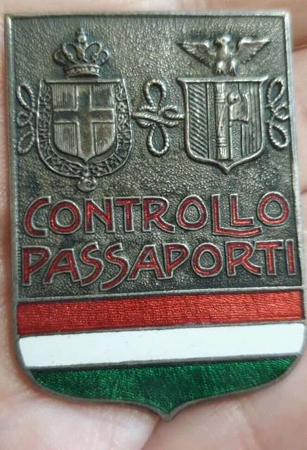 ANTIQUE PASSPORT CONTROL Badge With Enamels 5Cm X 3.5 Very Rare £390.44 ...