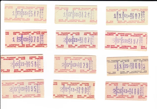 BUS TICKET - London Transport Coaches Setright Speeds (12) S429 £2.65 ...