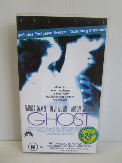 GHOST. PATRICK SWAYZE, Demi Moore, VHS Tape, Vintage Video, Movie, 1992 ...