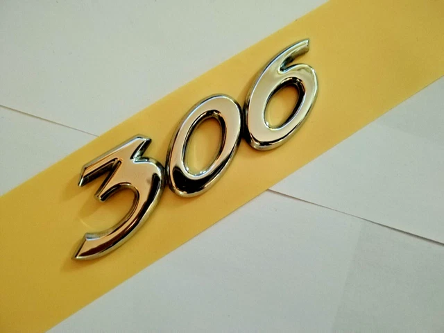 GENUINE PEUGEOT 306 BOOT EMBLEM CAR BADGE LOGO CHROME 1999-2002 XSi GTi ...