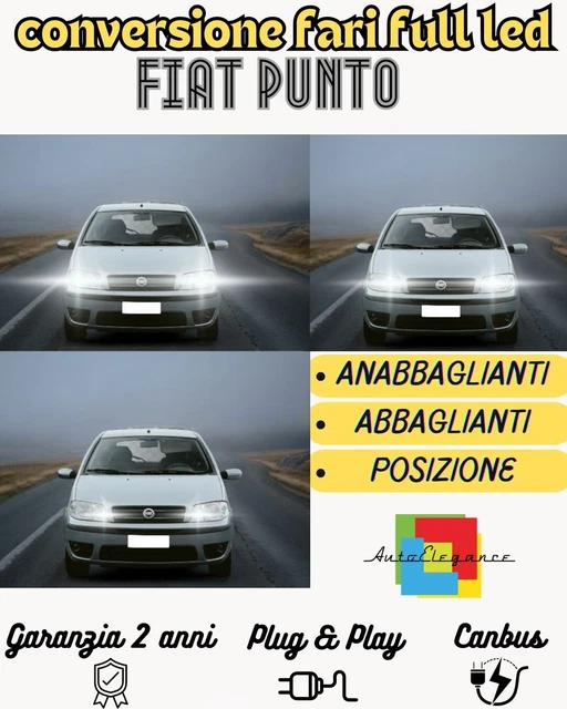 SET PHARES FULL LED Fiat Punto 188 MK3 Croisement Route Lumières ...