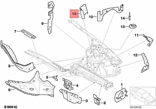 GENUINE BMW M3 E46 M3 CSL Coupe Bracket Expansion Tank Smg 41147896136 ...