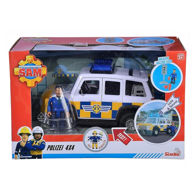 FIREMAN SAM POLICE 4 x 4 Patrol Car Interactive Blue Lights Siren ...