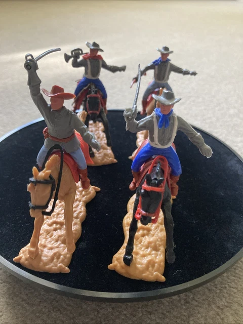 VINTAGE TIMPO MOUNTED American Confederate Cavalry Infantry Soldiers £ ...