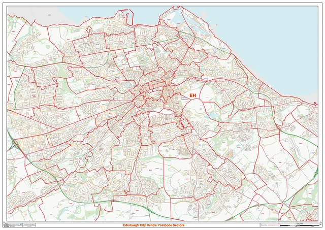 EDINBURGH CITY CENTRE Postcode Sectors, Map of Edinburgh Postcodes £28. ...