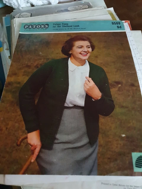 VINTAGE PATONS LADIES Cardigan Knitting Pattern in Fiona - 40 - 44 ...