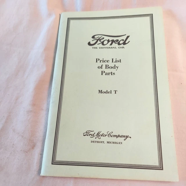 FORD MODEL T Price List of Body Parts - March 15, 1927 - Reprint £8.57 ...