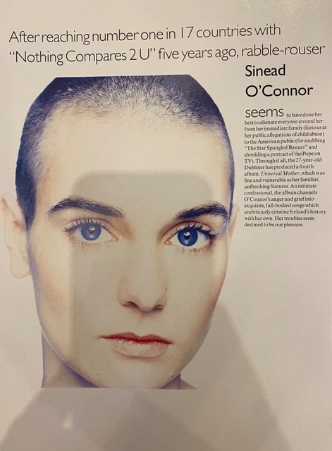 MAGAZINE PRINT AD SINEAD O'CONNOR 1990s nineties FASHION POSTER MUSIC ...