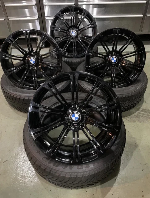 BMW M3 E90 E92 E93 4X 19 GENUINE Staggered 220M GLOSS BLACK ALLOY ...