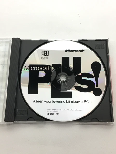 MICROSOFT PLUS! WINDOWS 95 Dutch/Nederlands CD avec Certificate of ...