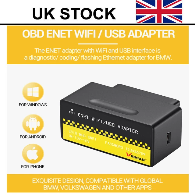 ENET WIFI/USB ADAPTER DOIP For BMW F/G-series BimmerCode,E-SYS,Bootmod3 ...