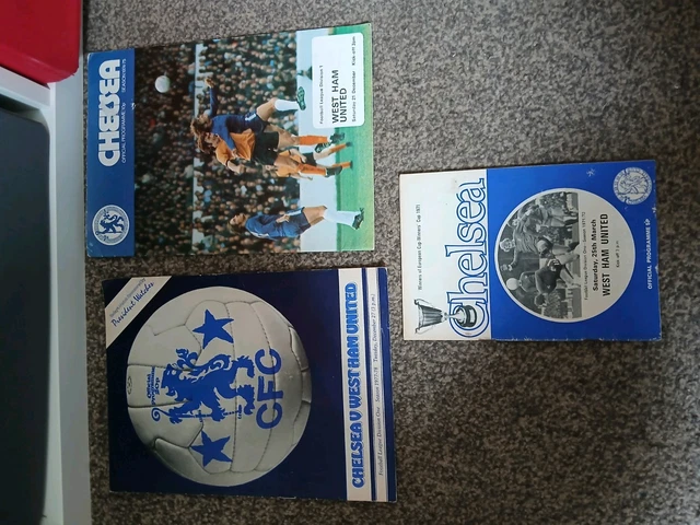 CHELSEA V WEST Ham United Football programmes x 3 from the 1970s £0.72 ...