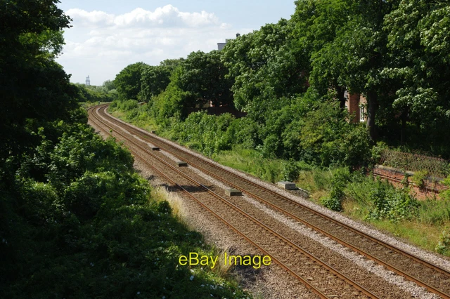 PHOTO 6X4 RAILWAY west of Redcar Seen from Locke Road bridge the ...