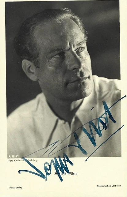 ORIGINAL AUTOGRAMM VON SEPP RIST ( SCHAUSPIELER / "ROSS"-KARTE 30er ...