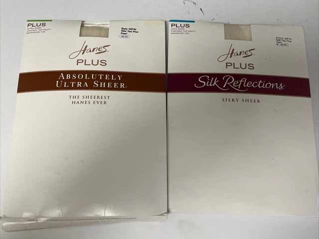 HANES PLUS ABSOLUTELY Ultra Sheer & Silky Sheer Size Two Plus Pearl Lot ...
