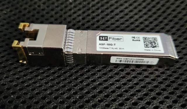 H! FIBRE ASF-10G-T 10GBase-T SFP+ to RJ45 10GbE ethernet transeiver ...