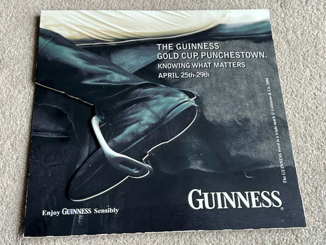 GUINNESS POS ADVERTISEMENT piece, 2006 Punchestown Gold Cup, Bar Top ...