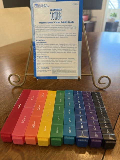 LEARNING RESOURCES FRACTION Tower Math Equivalency Cubes Manipulative ...