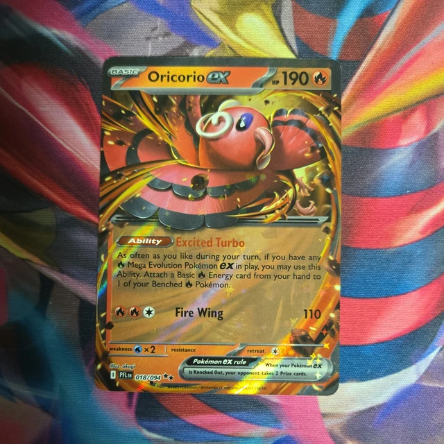 POKÉMON PHANTASMAL FLAMES Oricorio EX 018/094 Double Rare Holo NM £1.42 ...