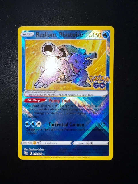 RADIANT BLASTOISE 018/078 SWSH Pokemon GO Holo Radiant Rare Pokemon ...