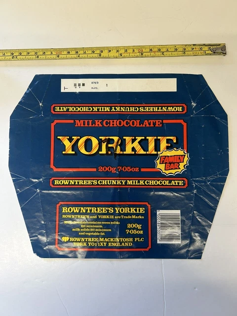 VINTAGE ROWNTREE’S YORKIE chocolate bar wrapper 1980s £20.00 - PicClick UK