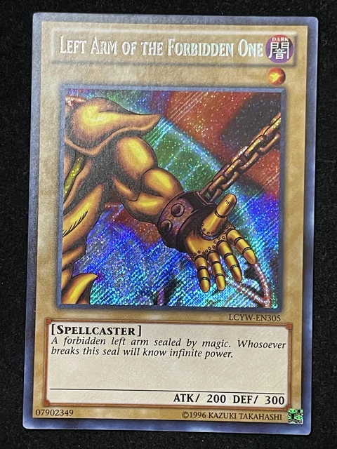 YUGIOH LEFT ARM Of The Forbidden One Secret Rare Near Mint Lcyw-En305 ...