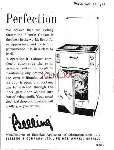Vintage Belling Cooker FOR SALE! - PicClick UK