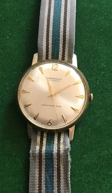 VINTAGE MEN’S ARGONAUT Watch Ultra Flat 17 Jewels Spares Or Repair ...
