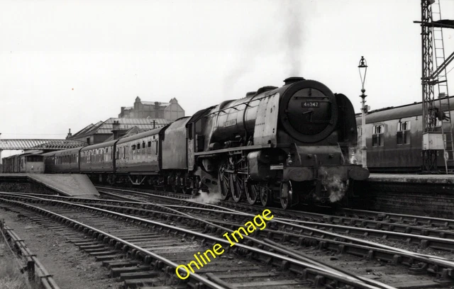 RAILWAY PHOTO 6X4 LMS Coronation 4-6-2 46247 unknown station c1960's £2 ...