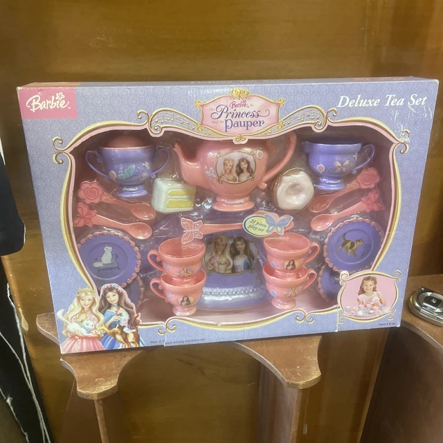 BARBIE THE PRINCESS and the pauper deluxe tea set new in box 2004 $150. ...