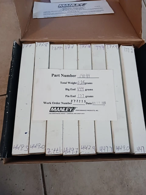 MANLEY 14044-8 4.6L Stroker Forged 4340 H-Beam Connecting Rods $1,051. ...