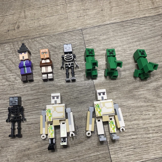 LEGO MINECRAFT 9 minifigures lot iron golem villager witch rare figures ...