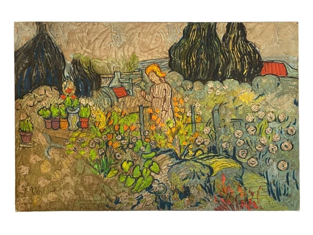 VINCENT VAN GOGH peinture à l'huile toile signée estampillée à la main ...
