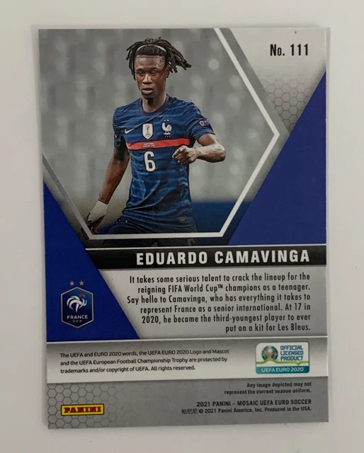 2020-21 PANINI MOSAIC UEFA Euro Eduardo Camavinga Base Rookie Card #111 ...