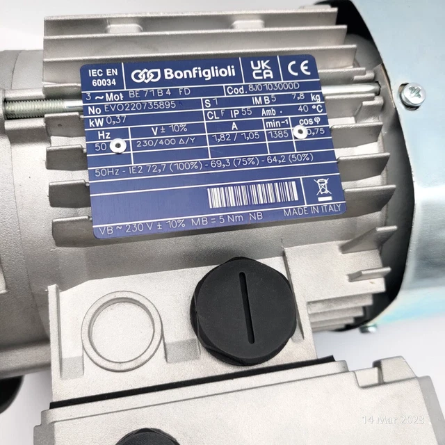 BONFIGLIOLI BE 71B 4 230/400-50 IP55 CLF B5 FD 5 R - 3 Phase Electric ...