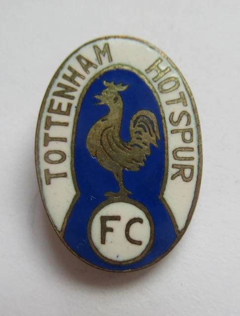 OLD RARE TOTTENHAM Sotspur Football Club Spurs Enamel Badge Old Crest ...