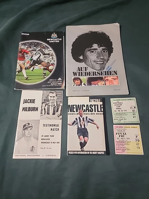 NEWCASTLE UNITED MEMORABILIA Programmes Cup Final Tickets Auf ...
