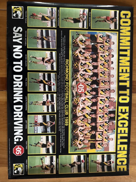 1989 RICHMOND VFL AFL Team Poster. 80cms X 58 cms $60.00 - PicClick AU