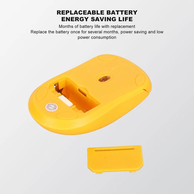 (AMARILLO) RATÓN INALÁMBRICO Portátil 2.4G 1200DPI USB Ratones ...