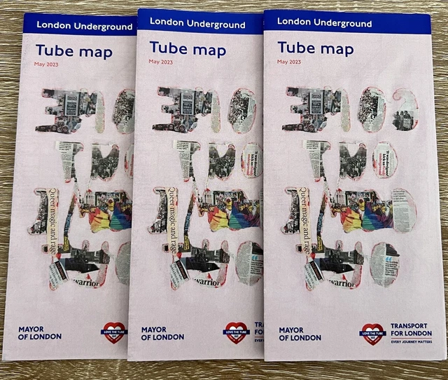 3-PACK MAY 2023 London Underground Tube Map with Elizabeth Line EUR 4 ...